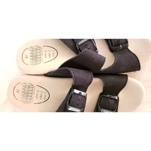 J Rubio | Shoes | J Rubio Z Coil Platform Spring Black Leather Clogs Sandals Luver Us55 Eu37 Euc ...